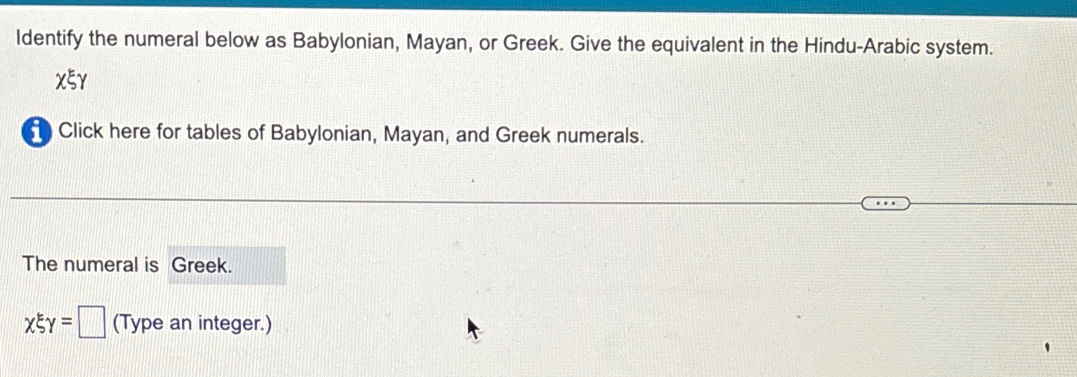 Solved Identify the numeral below as Babylonian, Mayan, or | Chegg.com