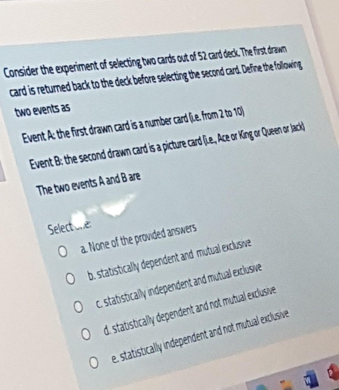 Solved Consider the experiment of selecting two cards out of | Chegg.com