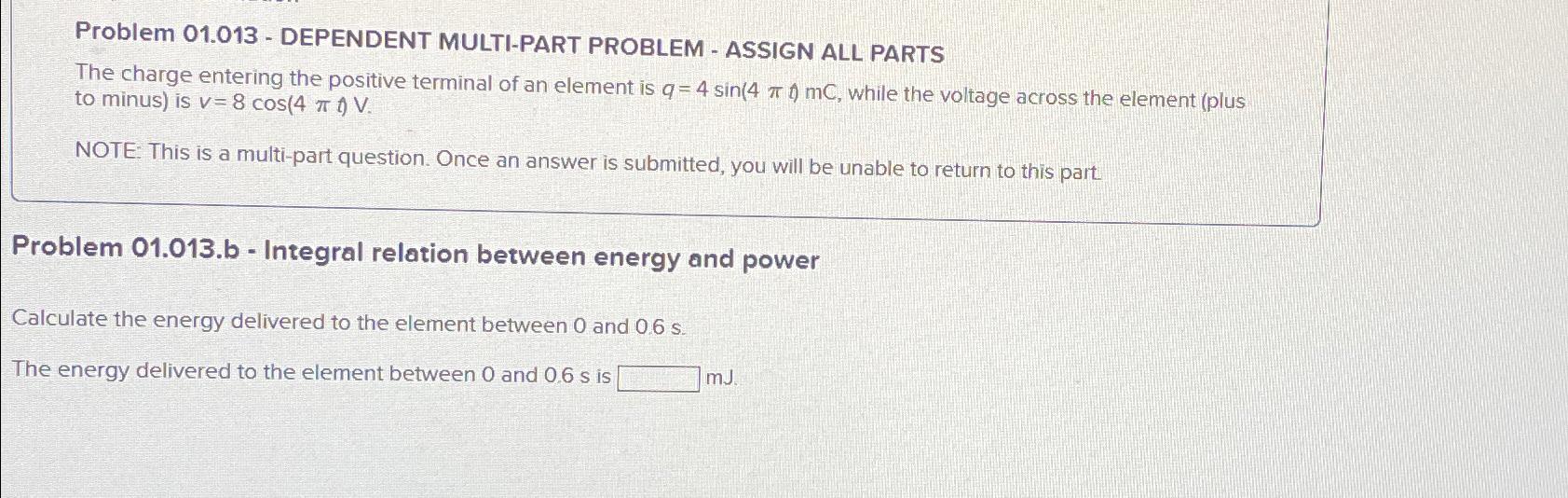 Solved Problem 01013 ﻿dependent Multi Part Problem 8065