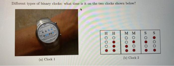 Solved Different types of binary clocks: what time is it on | Chegg.com