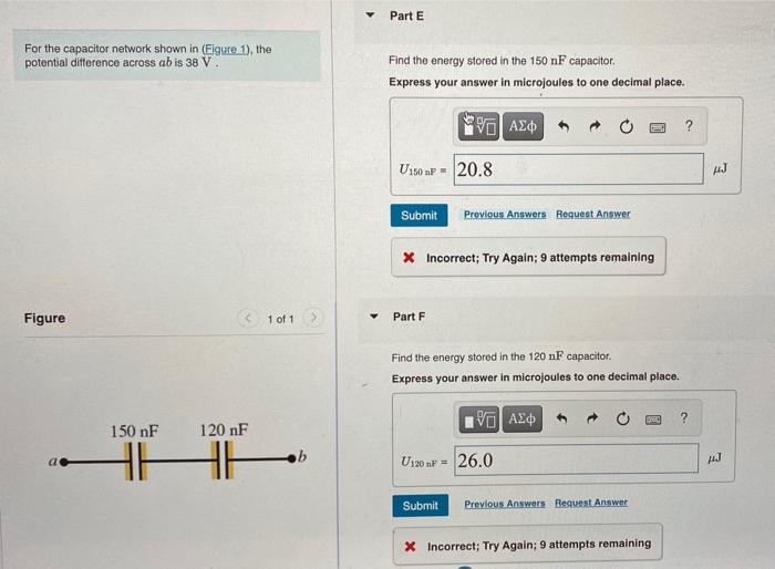 Solved For the capacitor network shown in (Figure. 1), the | Chegg.com