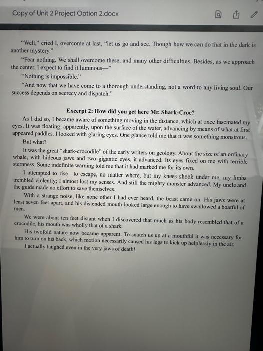 Solved Directions: You have been provided with 2 excerpts | Chegg.com