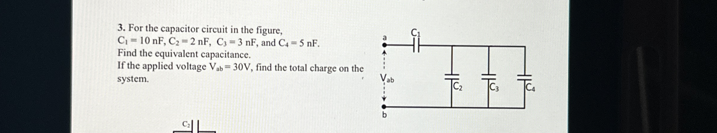 Solved For the capacitor circuit in the figure, | Chegg.com