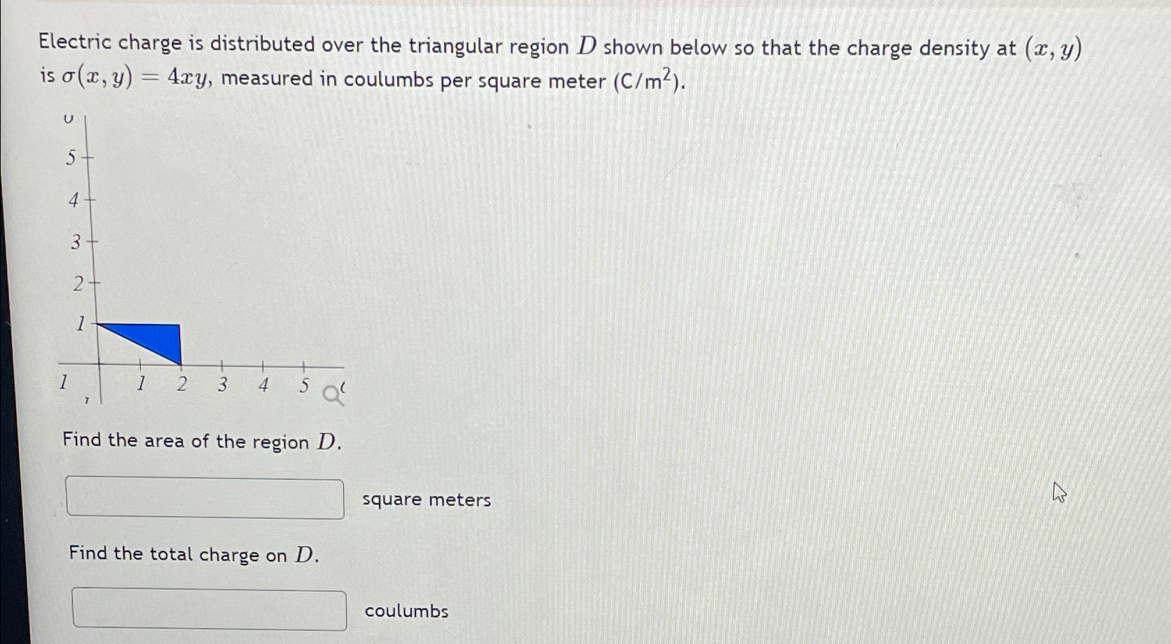 Solved Electric charge is distributed over the triangular | Chegg.com