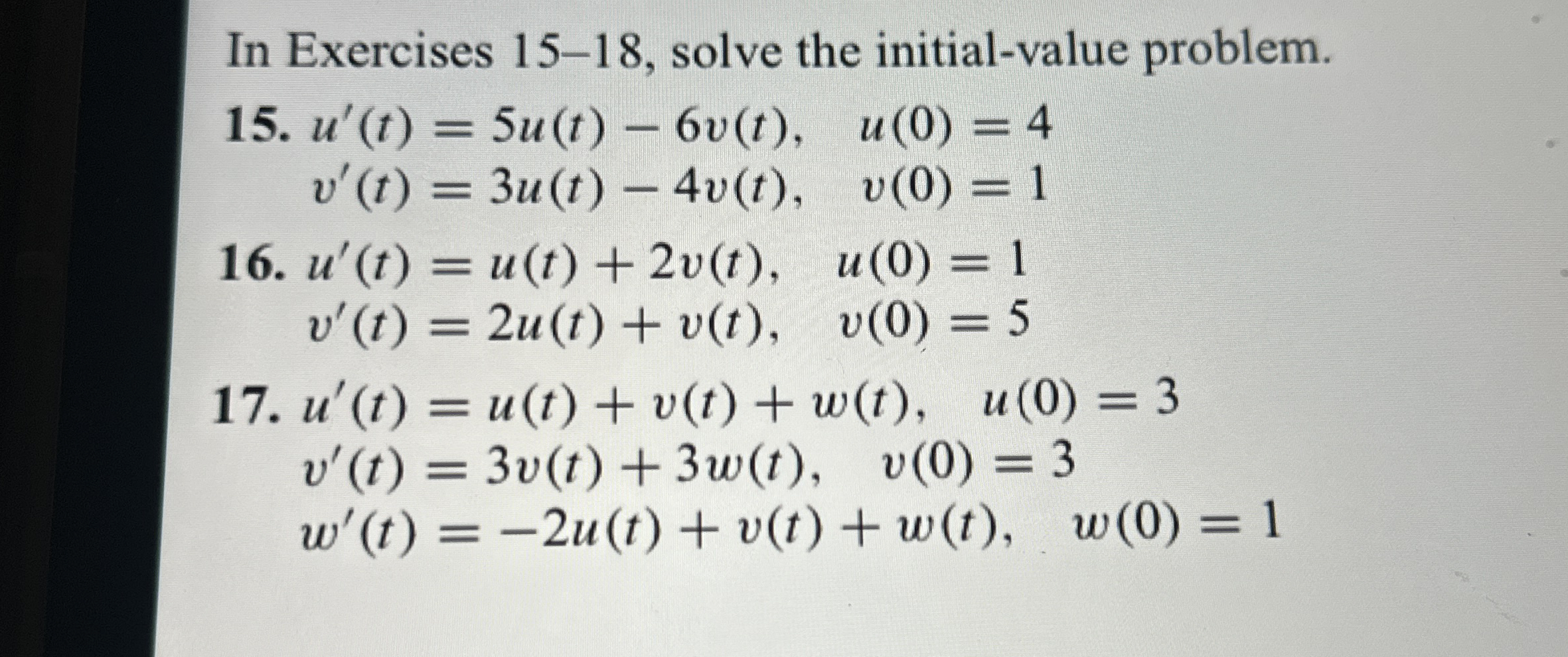 Solved In Exercises 15-18, ﻿solve the initial-value | Chegg.com