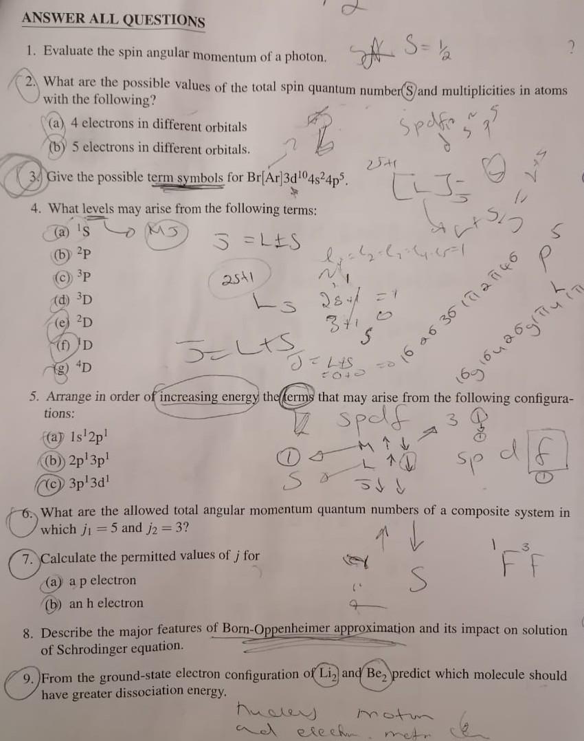 Solved 1. Evaluate the spin angular momentum of a photon. 2. | Chegg.com
