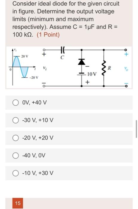 Solved Consider ideal diode for the given circuit in figure. | Chegg.com