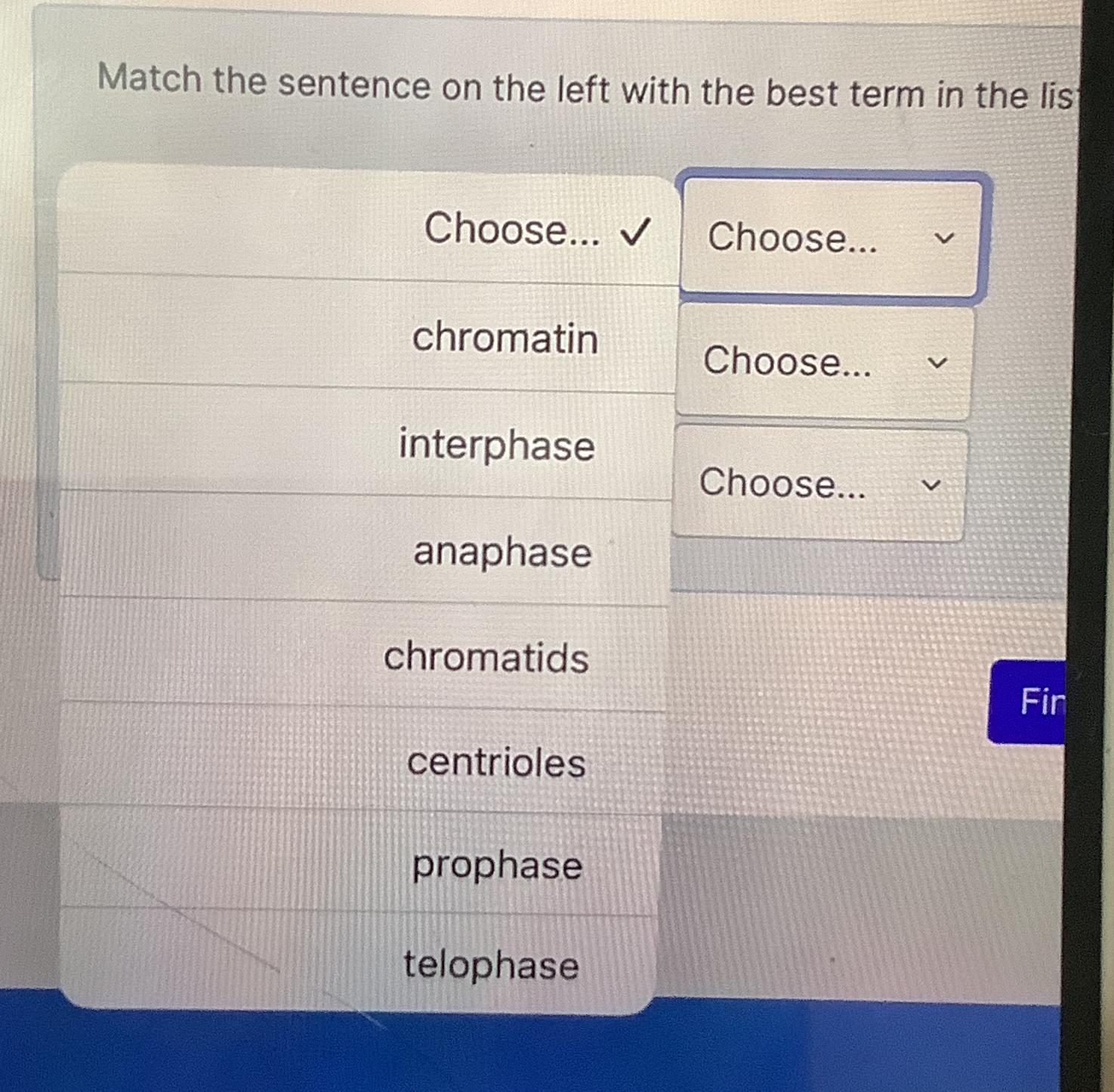 Solved Match the sentence on the left with the best term in | Chegg.com