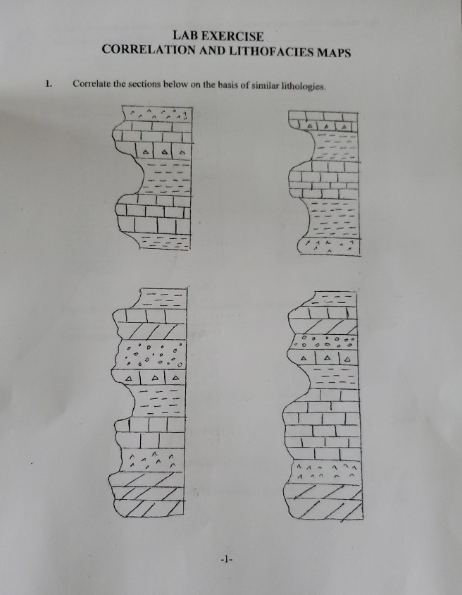 Solved LAB EXERCISE CORRELATION AND LITHOFACIES MAPS 1. | Chegg.com
