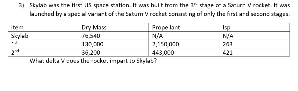 Solved 3) Skylab was the first US space station. It was | Chegg.com