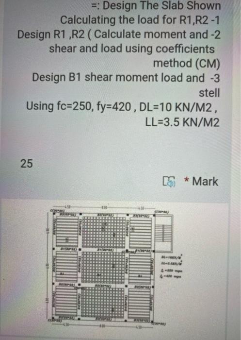 Solved =: Design The Slab Shown Calculating the load for | Chegg.com