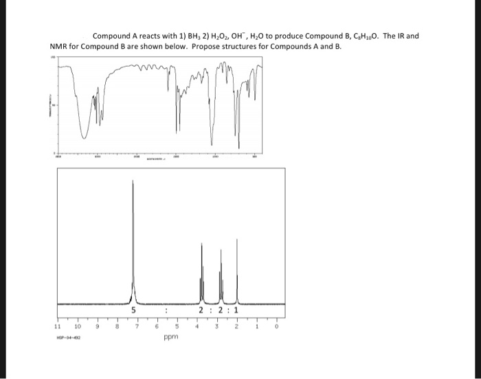 Solved Compound A reacts with 1) BH, 2) H2O2, OH, H20 to | Chegg.com