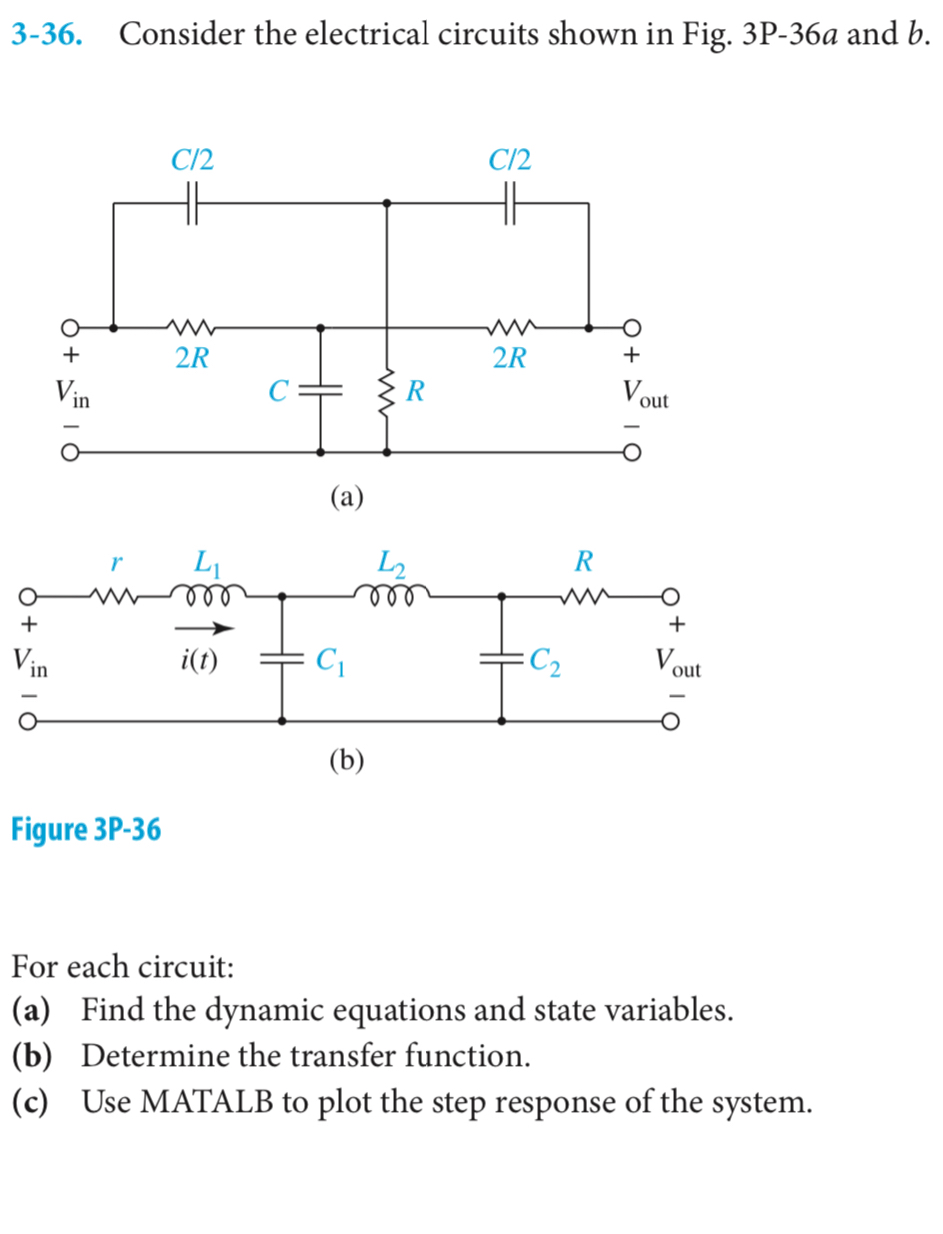 3-36. ﻿Consider the electrical circuits shown in Fig. | Chegg.com