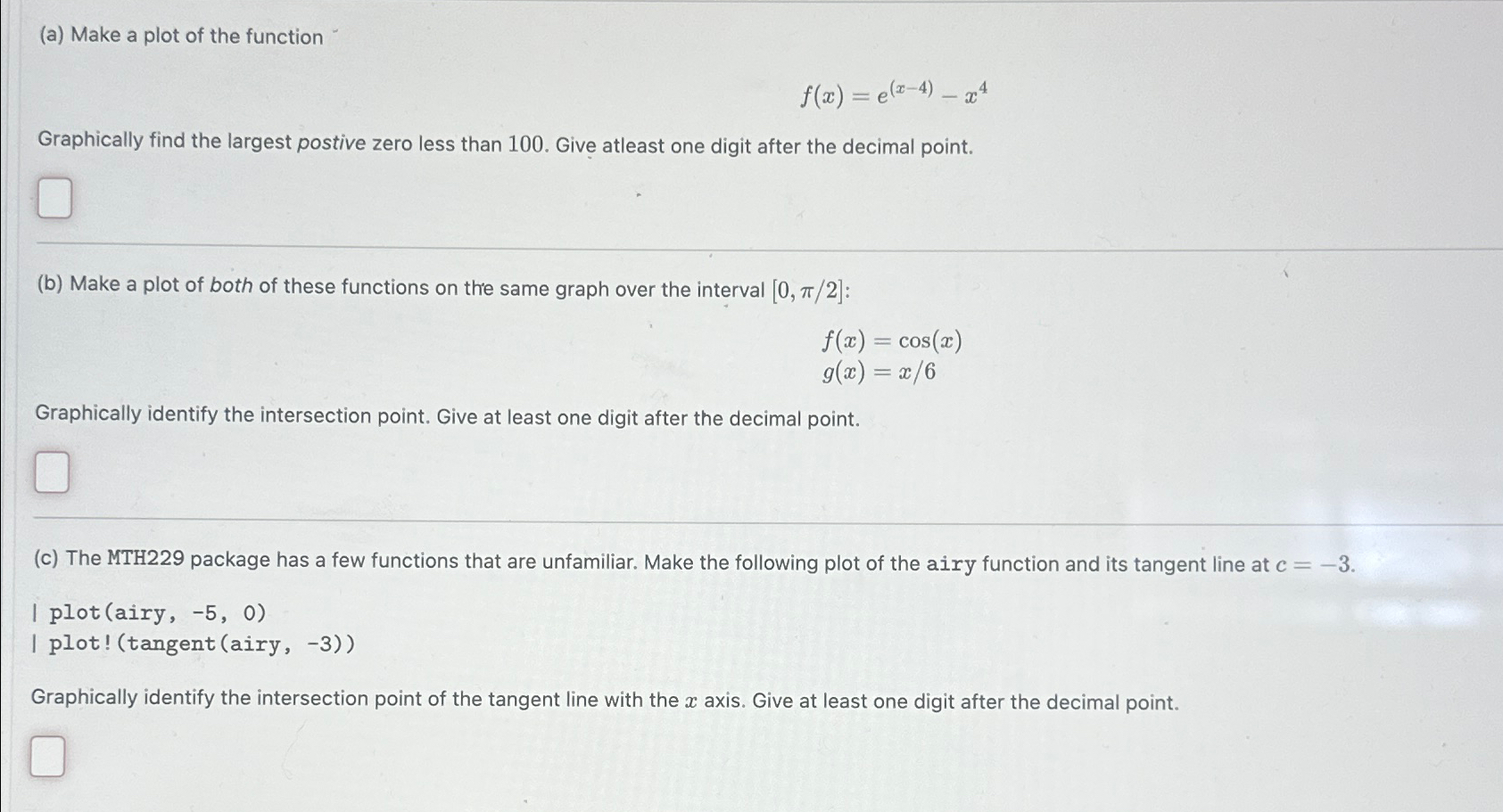 Solved (a) ﻿Make a plot of the | Chegg.com