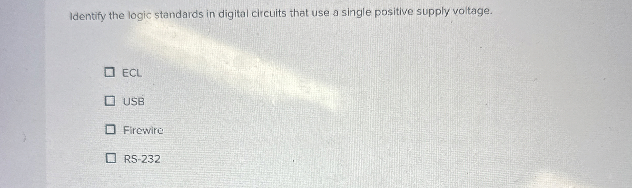 Solved Identify the logic standards in digital circuits that | Chegg.com