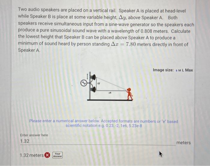 Solved Two audio speakers are placed on a vertical rail. | Chegg.com