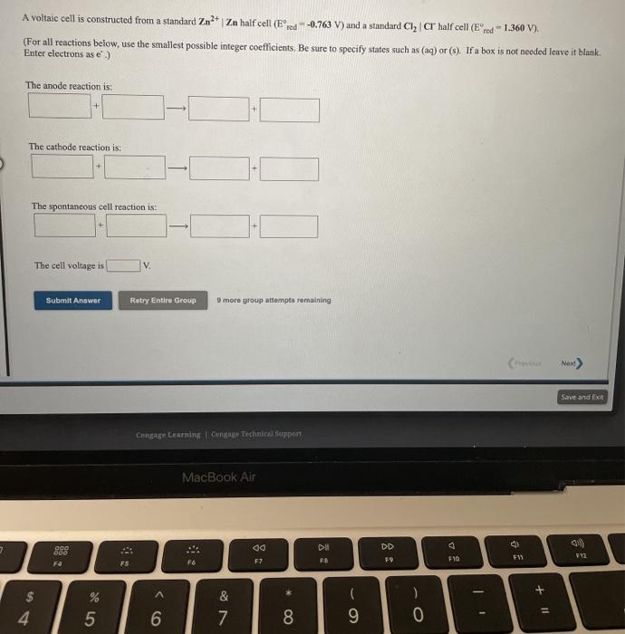 Solved A voltaic cell is constructed from a standard Zn2+ | | Chegg.com