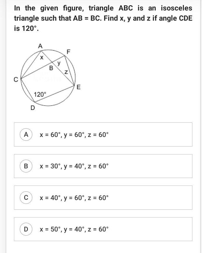 Solved In the given figure, triangle \\( A B C \\) is an | Chegg.com