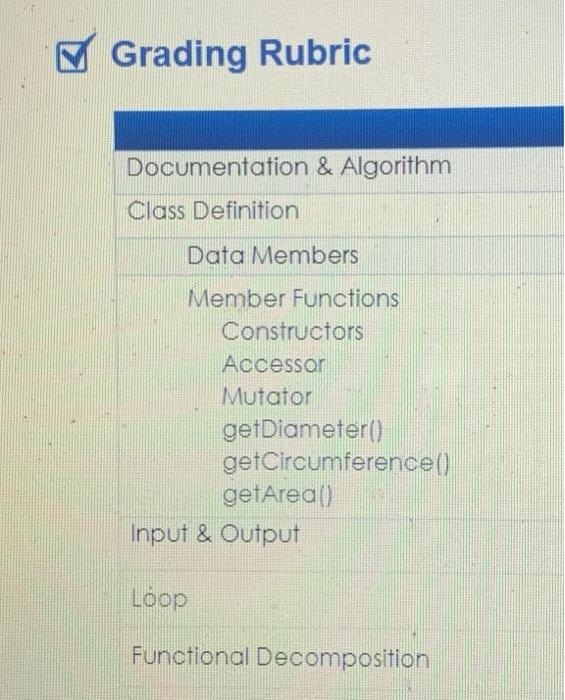 Solved - Data Members - PI : const double - radius: double - | Chegg.com
