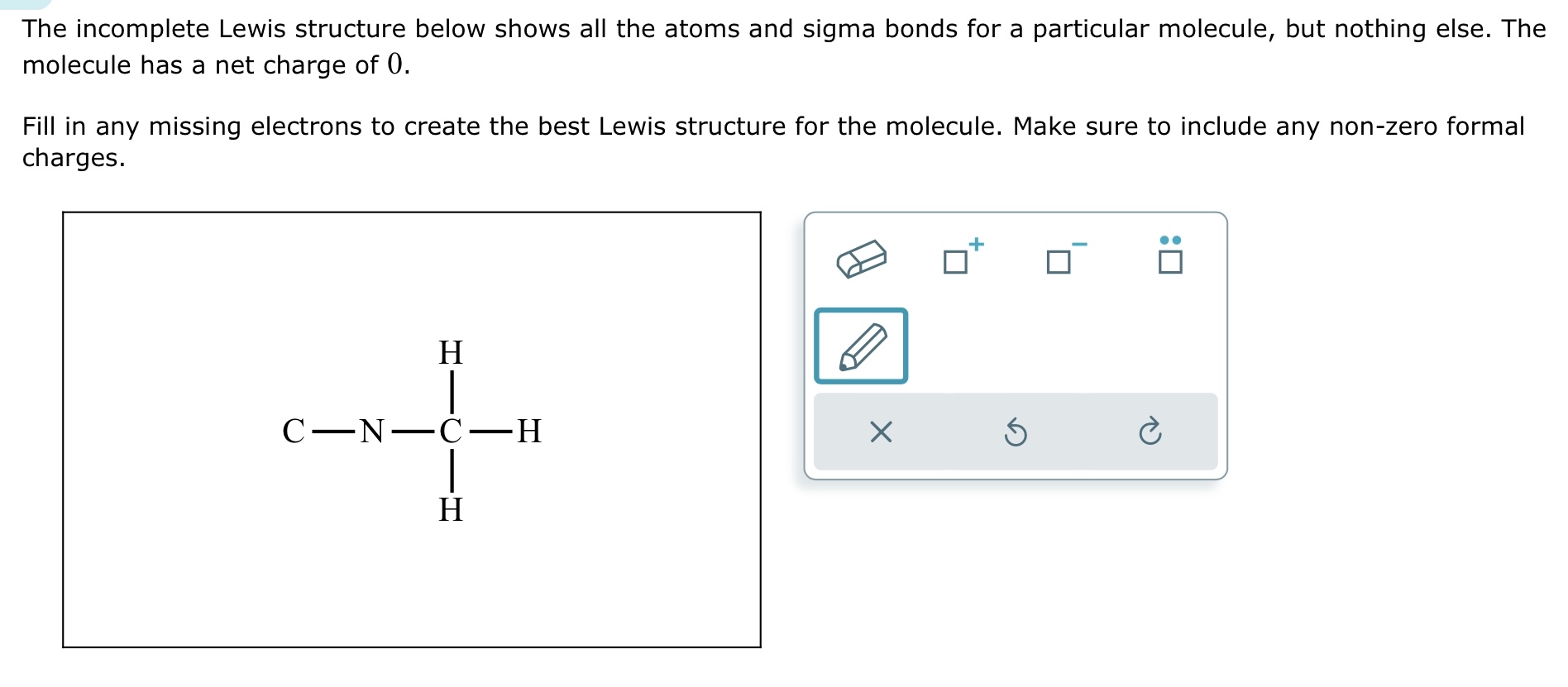 Solved The incomplete Lewis structure below shows all the | Chegg.com