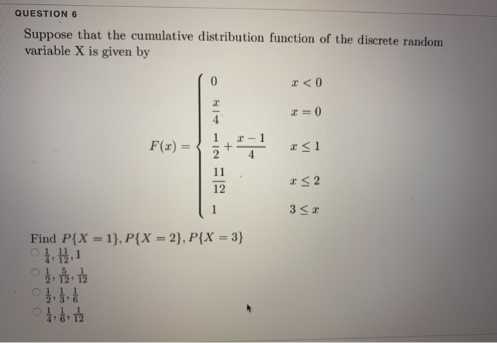 Solved Question 6 Suppose That The Cumulative Distribution