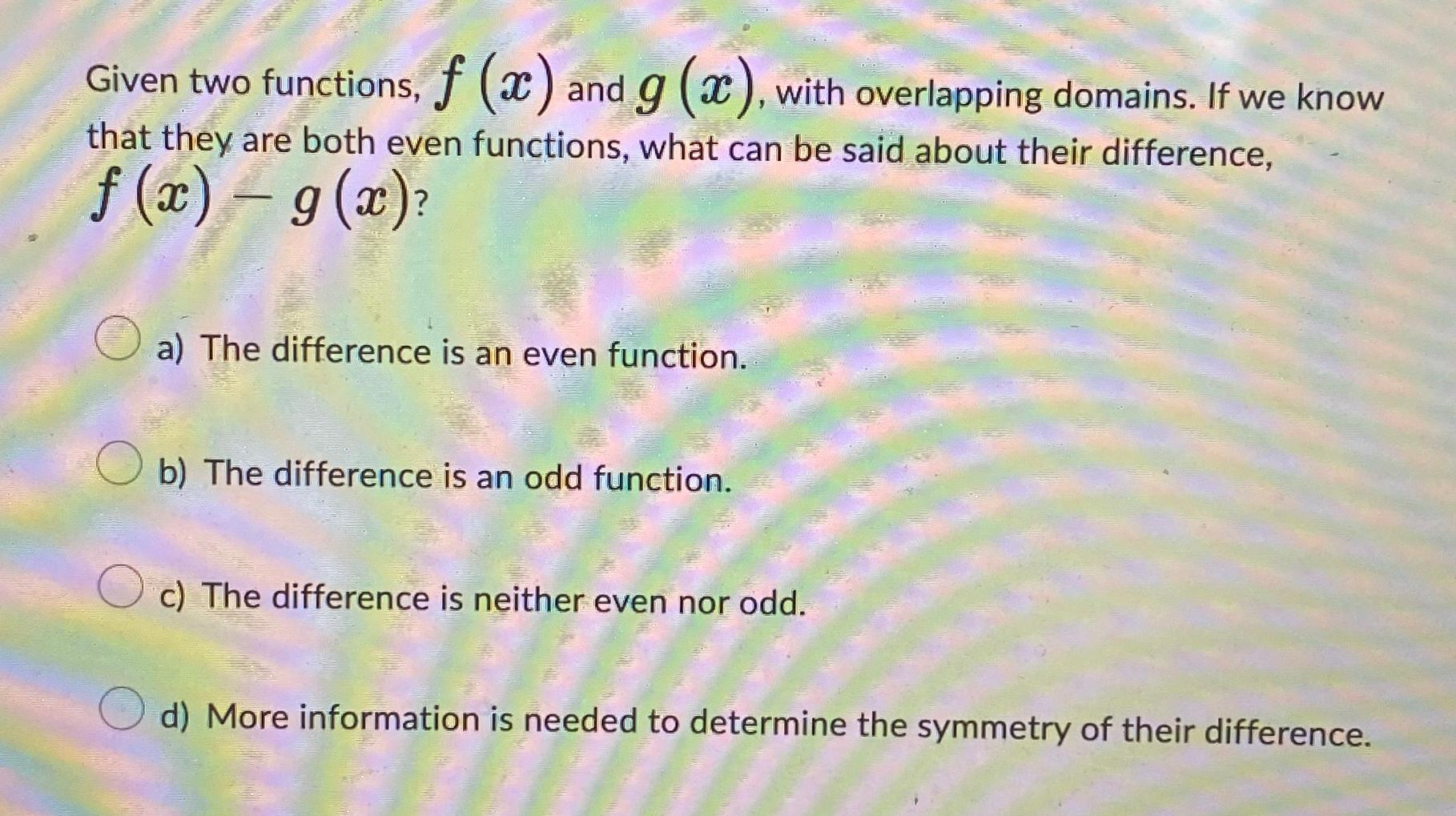 Solved Given Two Functions Fx ﻿and Gx ﻿with 