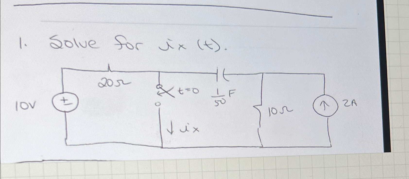 Solved Solve for ix (t)Please don't use anything but KVL and | Chegg.com Solved Solve for ix (t)Please don't use anything but KVL and | Chegg.com
