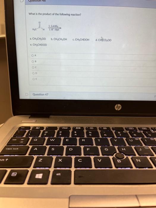 Solved Question 40 What is the product of the following | Chegg.com