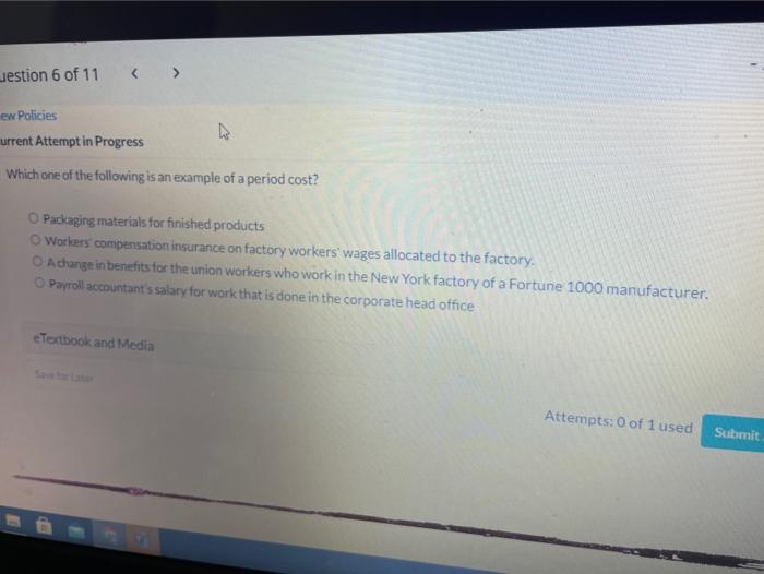 Solved estion 6 of 11 ew Policies urrent Attempt in Progress | Chegg.com