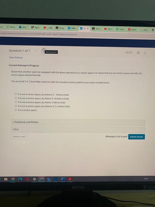 Solved Determine whether each set equipped with the ghen | Chegg.com
