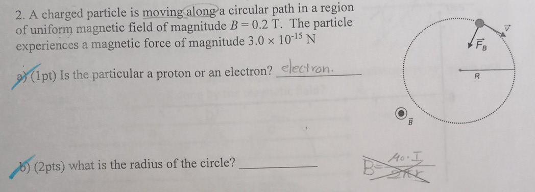 Solved 2. A charged particle is moving along a circular path | Chegg.com