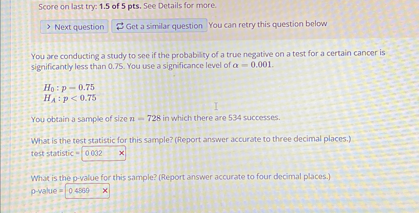 Solved Score on last try: 1.5 ﻿of 5ts. ﻿See Details for | Chegg.com