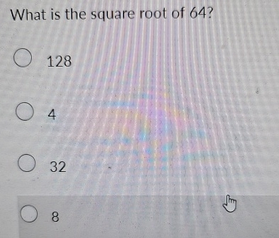 Solved What is the square root of 64 ?1284328 | Chegg.com
