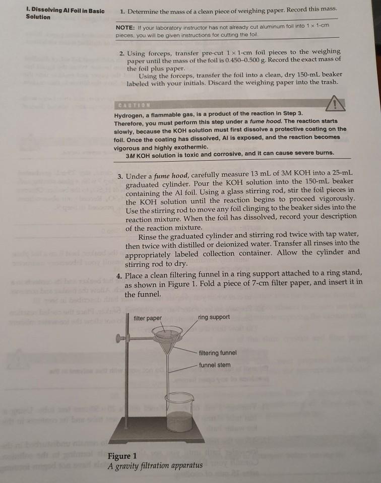 Solved PURPOSE OF THE EXPERIMENT Prepare alum from aluminum | Chegg.com