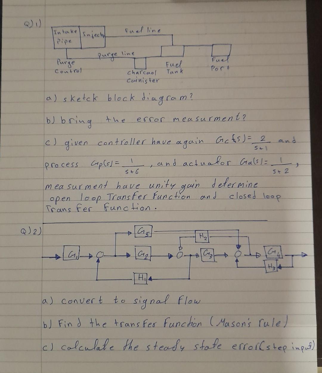 Solved Q) 2) In take Pipe Purge Control Inject Purge Fuel | Chegg.com