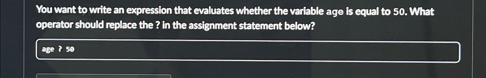 Solved You want to write an expression that evaluates | Chegg.com