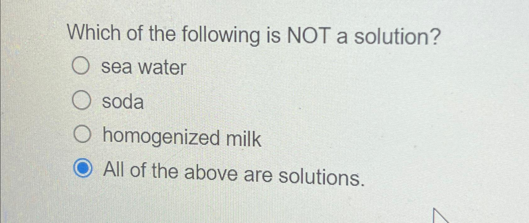 Solved Which of the following is NOT a solution?sea | Chegg.com