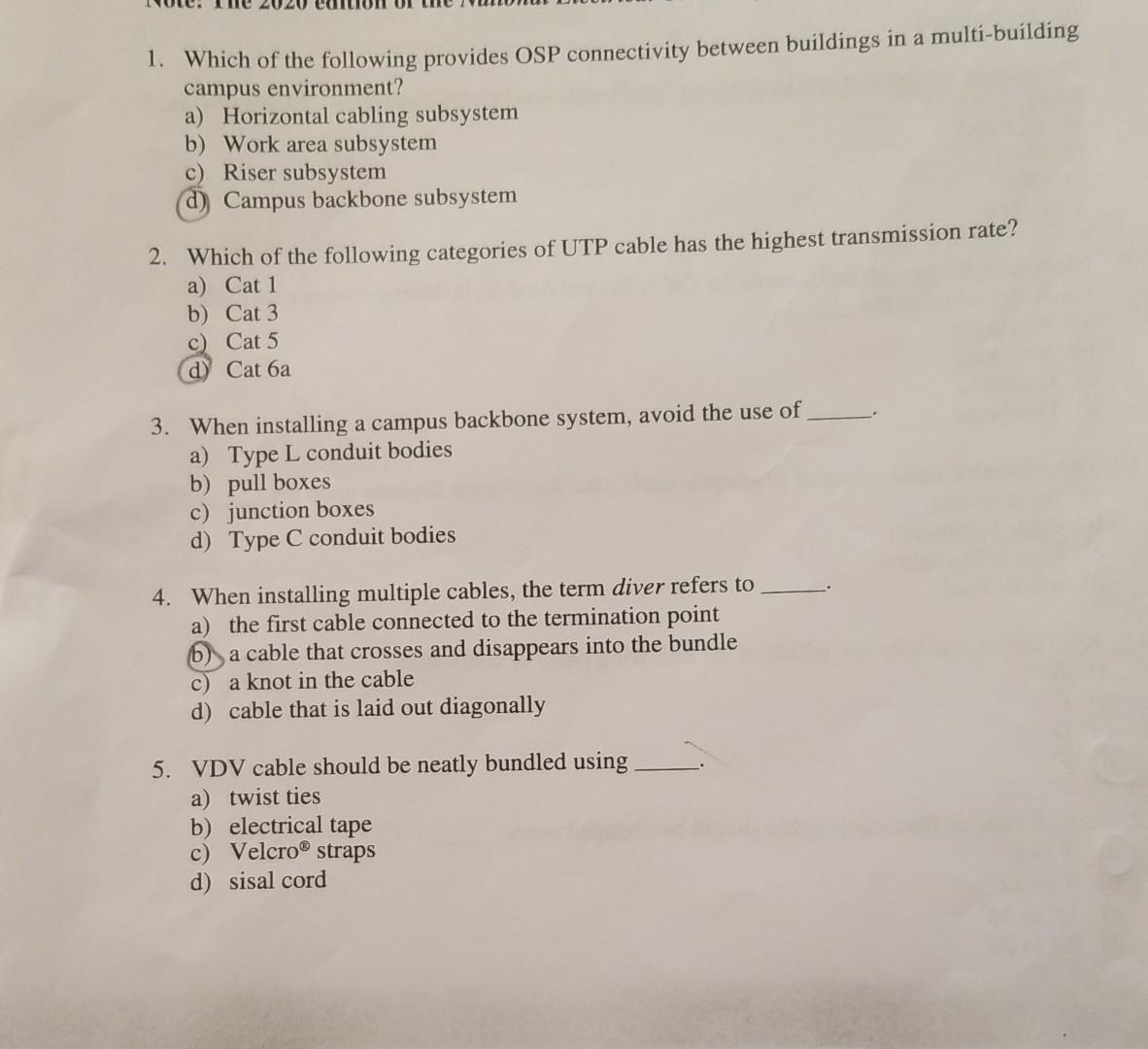 Solved 1. Which of the following provides OSP connectivity | Chegg.com