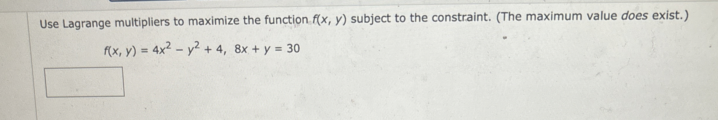 Solved Use Lagrange multipliers to maximize the function | Chegg.com