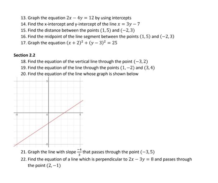 Solved 13. Graph the equation 2x−4y=12 by using intercepts | Chegg.com