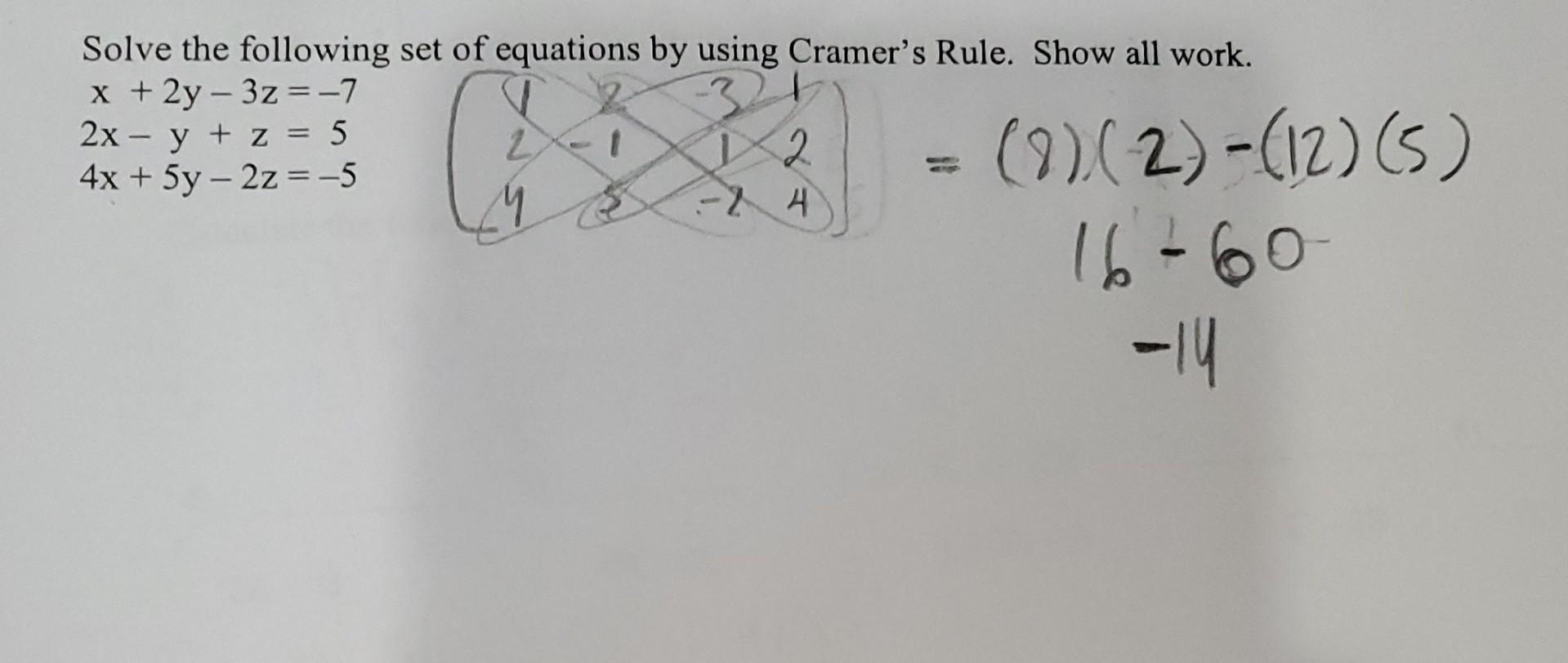 Solved - Solve the following set of equations by using | Chegg.com