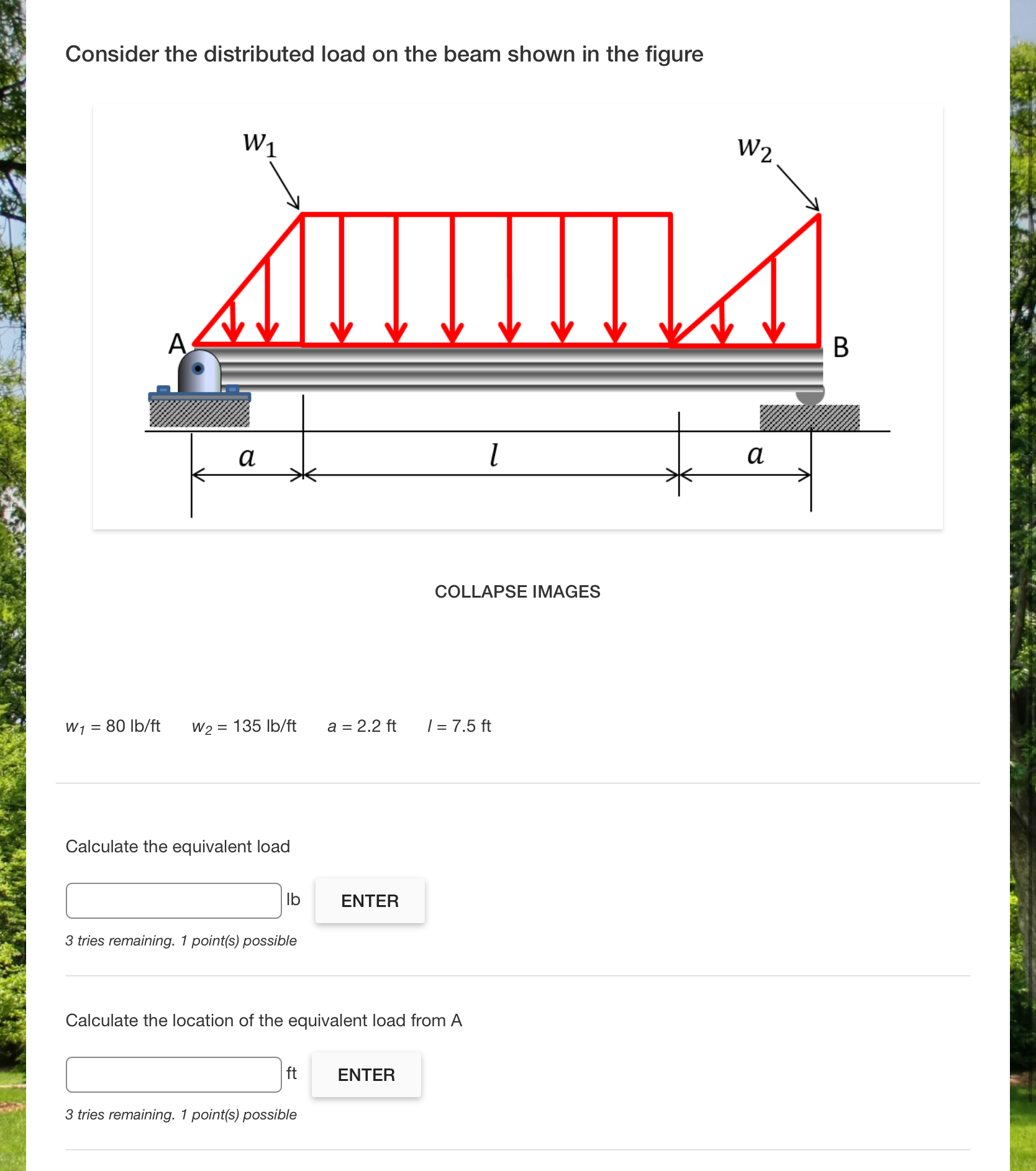Solved Consider the distributed load on the beam shown in | Chegg.com