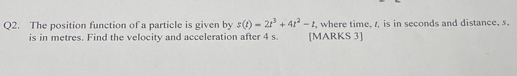 Solved Q2. ﻿The position function of a particle is given by | Chegg.com