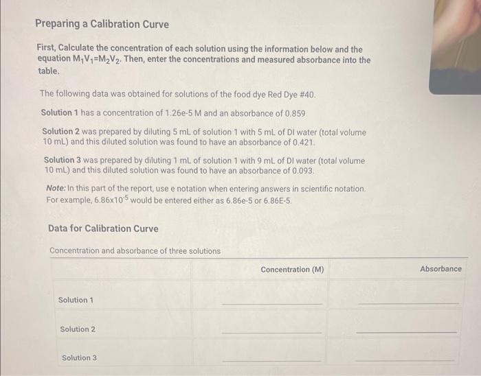 Solved Preparing a Calibration Curve First, Calculate the | Chegg.com