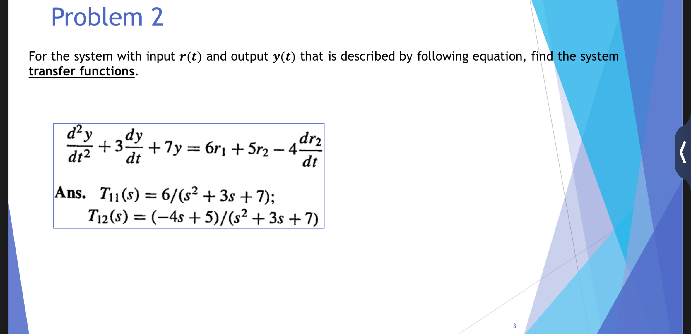 Solved Problem 2For the system with input r(t) ﻿and output | Chegg.com