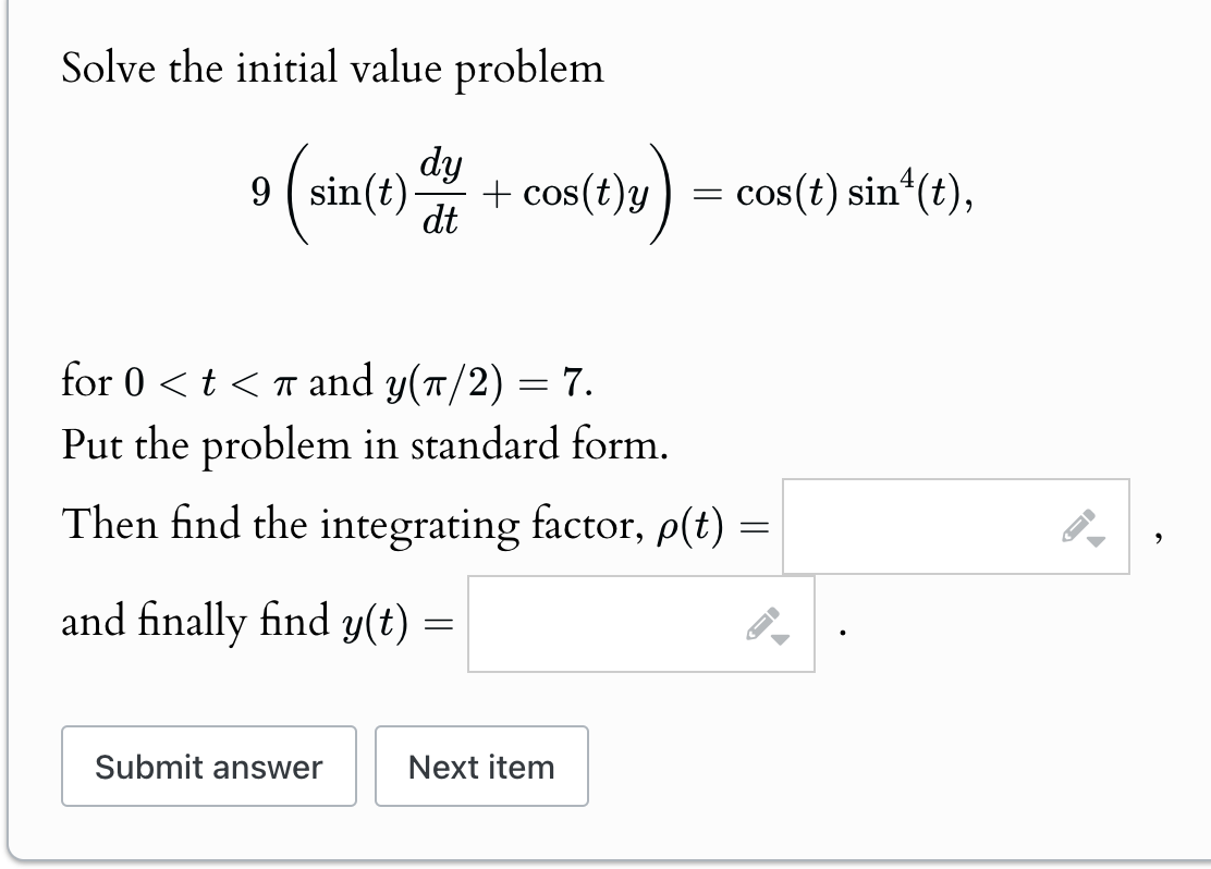 Solved Solve the initial value | Chegg.com