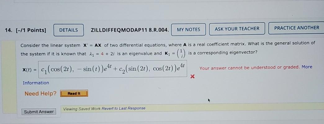 Solved DETAILS 14. [-/1 Points] ZILLDIFFEQMODAP11 8.R.004. | Chegg.com