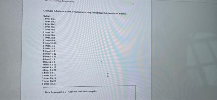 Solved EGN 2712 Applied Programming Classwork_1.2: Program | Chegg.com
