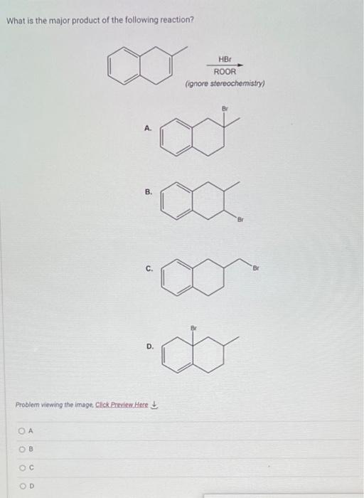 Solved What is the major product of the following reaction? | Chegg.com