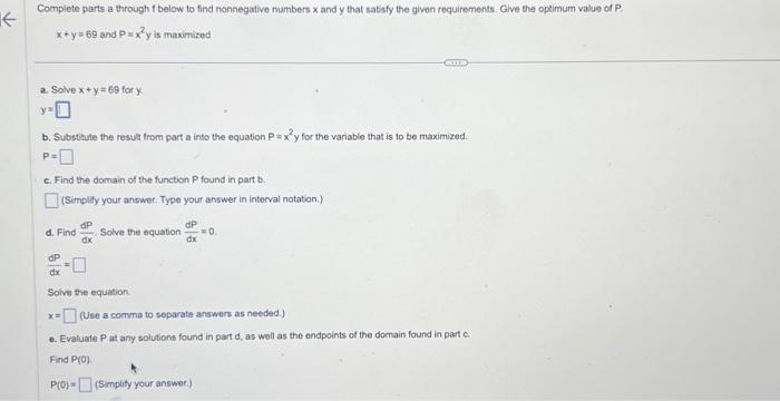 Solved Complete parts a through f below to find nonnegative | Chegg.com